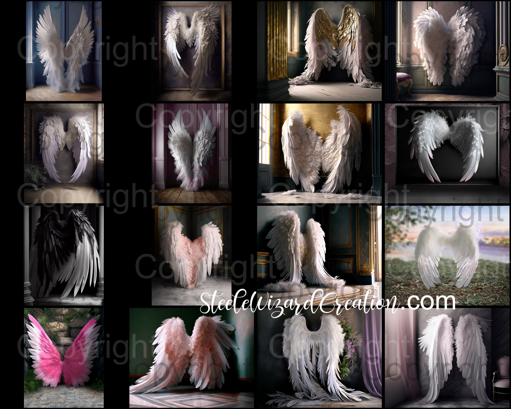 Angel Wings Digital Backdrops – Steele Wizard Creation