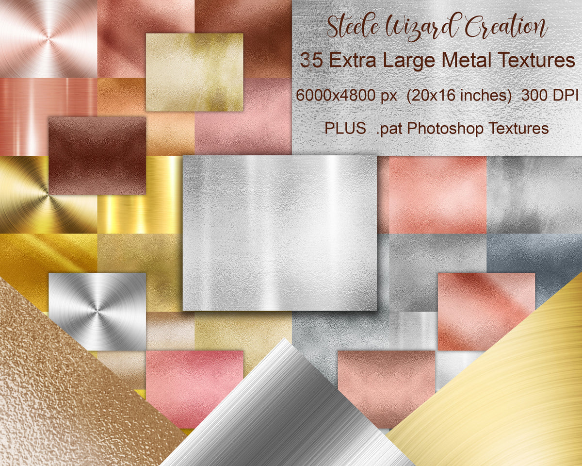 Metallic Textures + Free Photoshop Pattern – Steele Wizard Creation